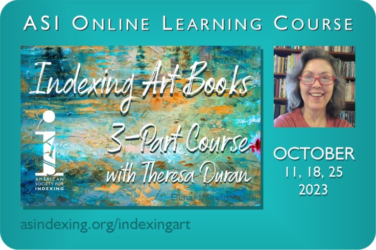 ASI Online Learning Course: Indexing Art Books - Indexers.ca